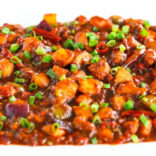 Lightened-Up Indo-Chinese Chili Chicken - That Spicy Chick