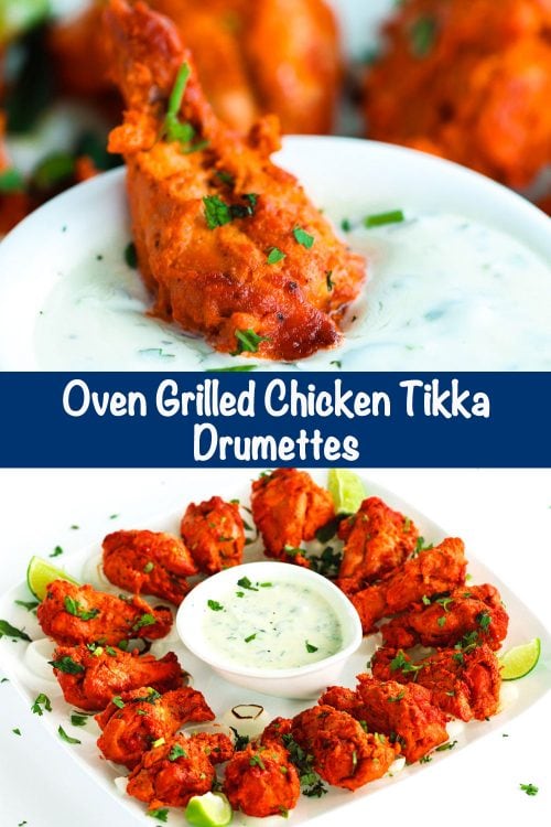 Oven Grilled Chicken Tikka Drumettes | That Spicy Chick