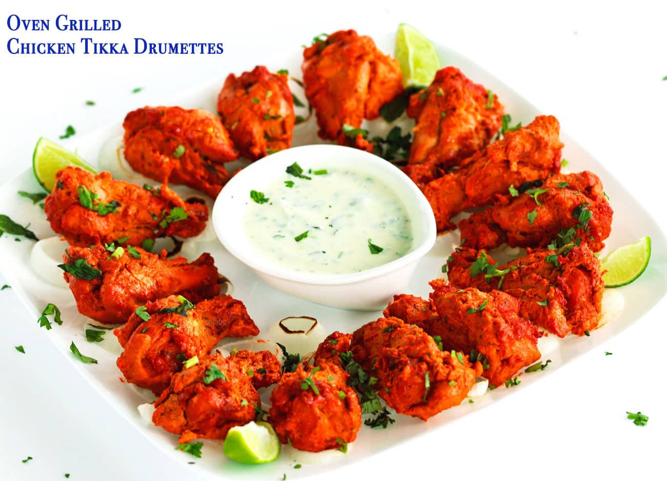 Oven Grilled Chicken Tikka Drumettes - That Spicy Chick
