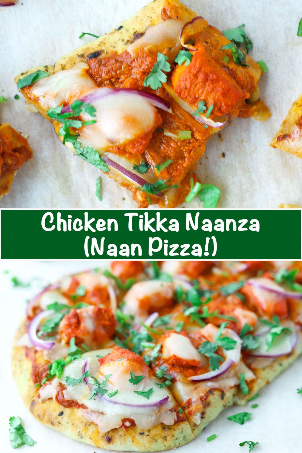 Chicken Tikka Naanza (Naan Pizza!) - That Spicy Chick