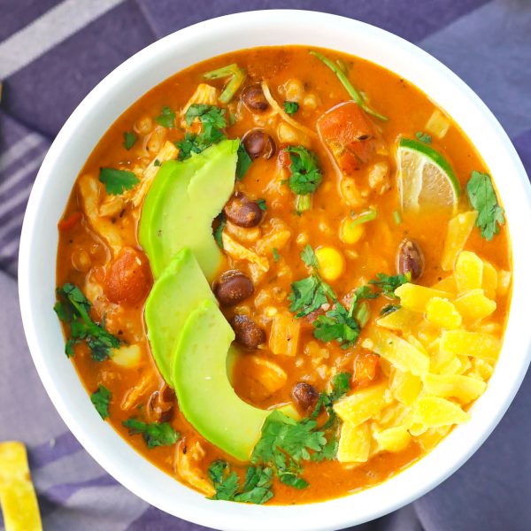 Spicy Mexican Chicken Tortilla Soup - That Spicy Chick