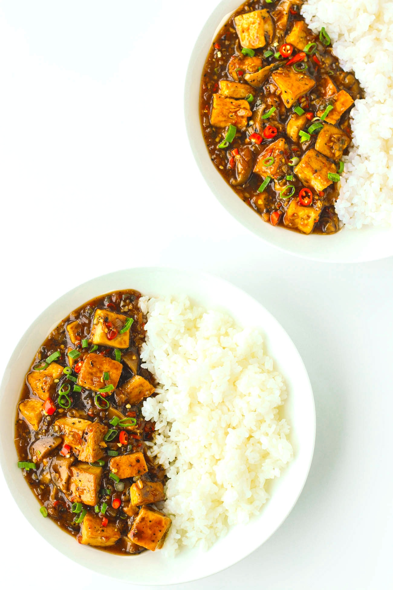 Braised Tofu & Mushrooms in Black Pepper Sauce - That Spicy Chick