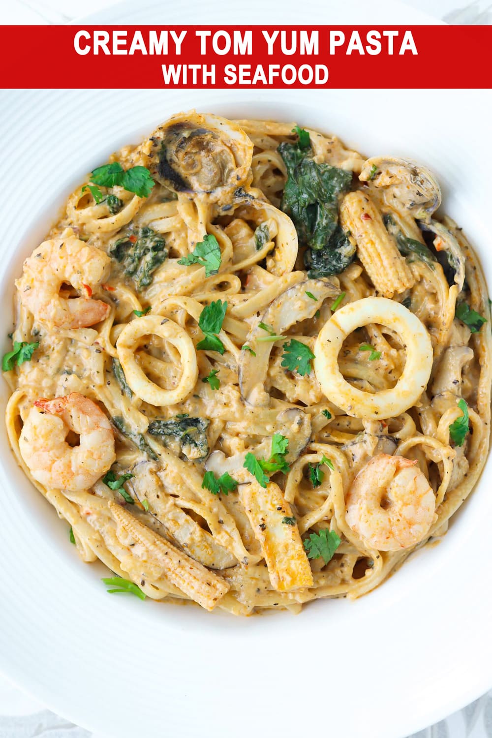Creamy Tom Yum Pasta - Thai and Italian fusion pasta! - That Spicy Chick