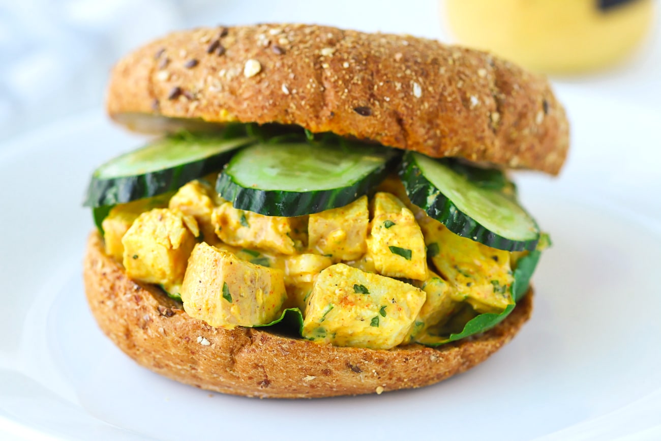 Mango Chicken Salad Sandwich | That Spicy Chick