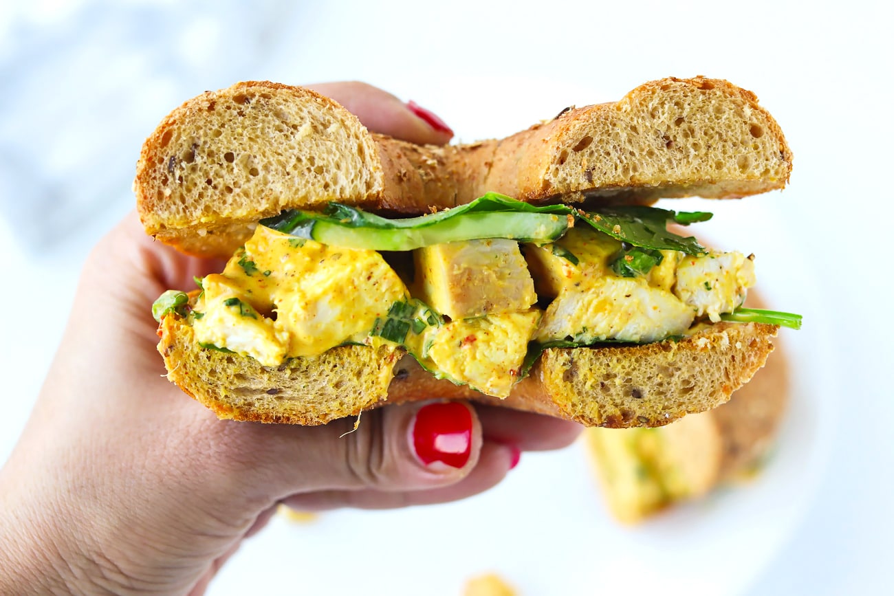 Mango Chicken Salad Sandwich - That Spicy Chick