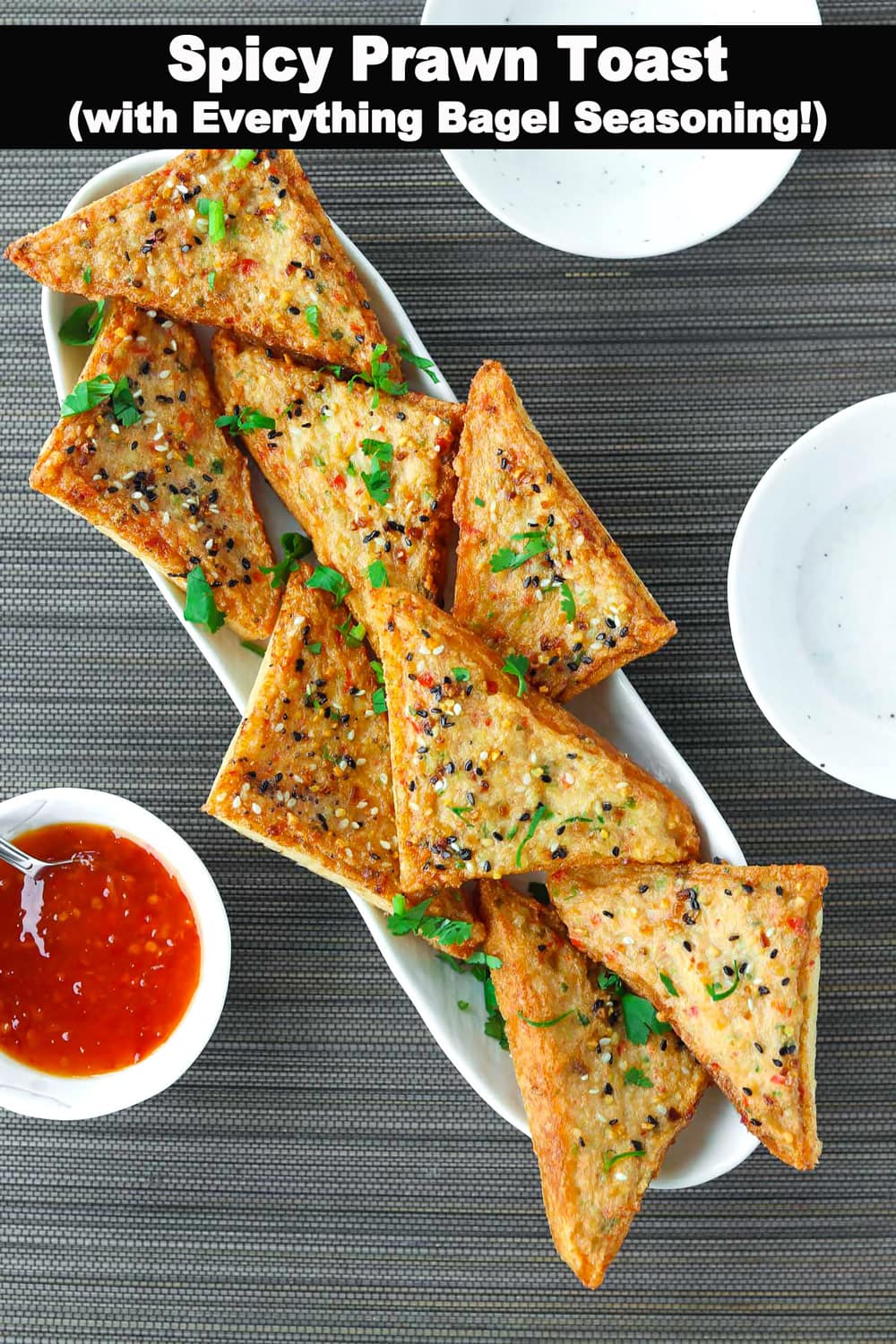 Spicy Prawn Toast (with Everything Bagel Seasoning!) - That Spicy Chick