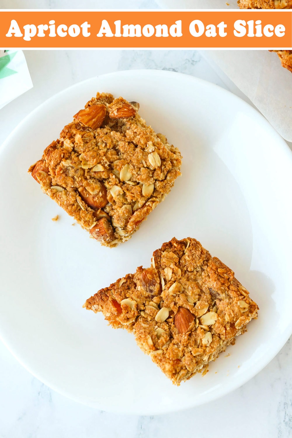 Apricot Almond Oat Slice (Oat Bars) - That Spicy Chick