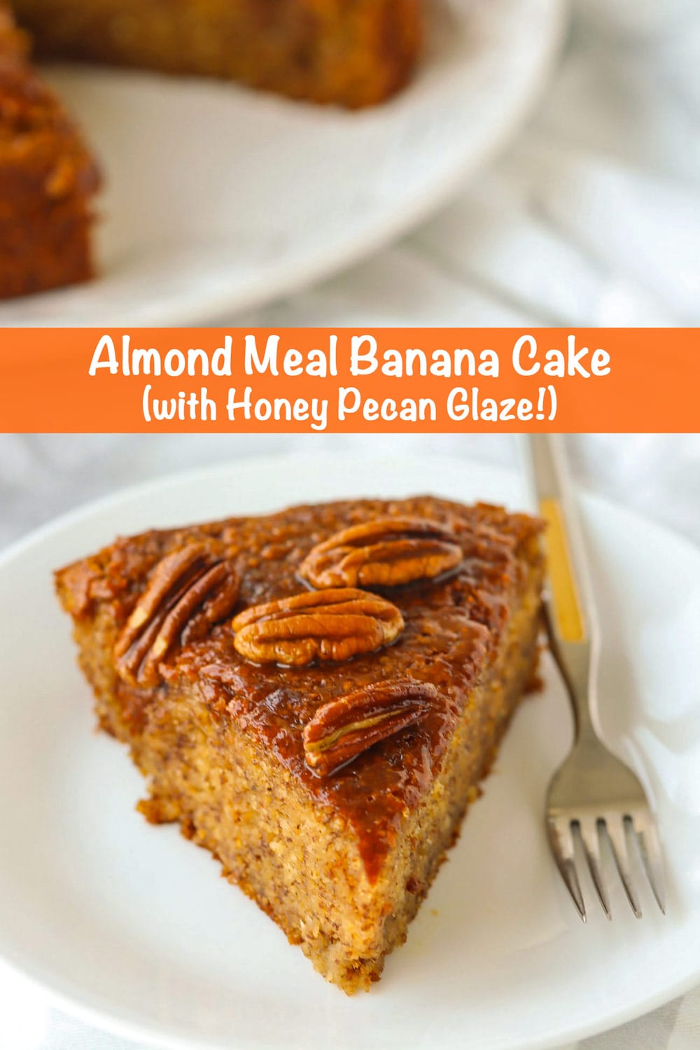 Almond Meal Banana Cake (with Honey Pecan Glaze!) - That Spicy Chick