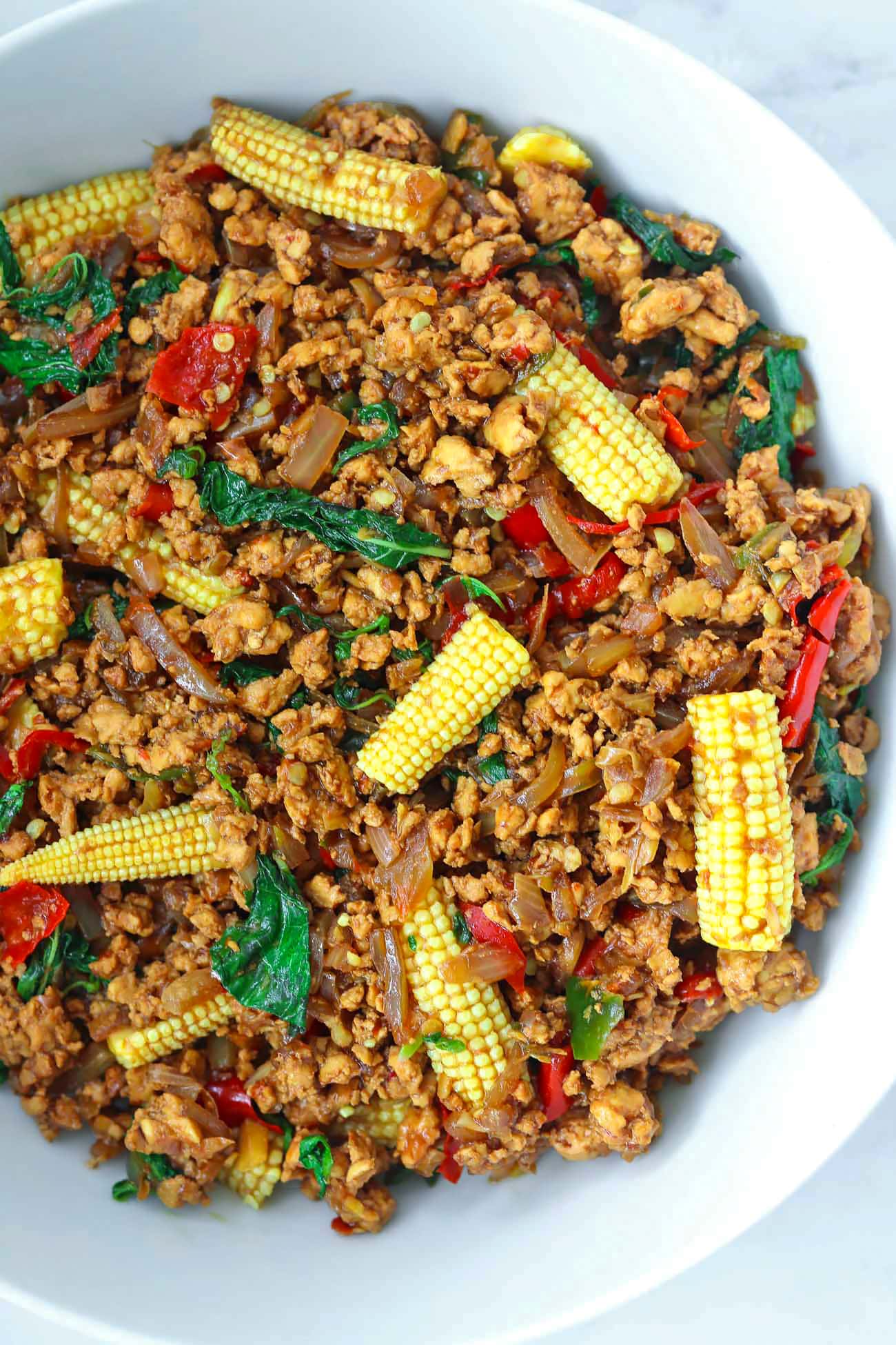 Thai Holy Basil Chicken (Pad Kra Pow Gai) - That Spicy Chick