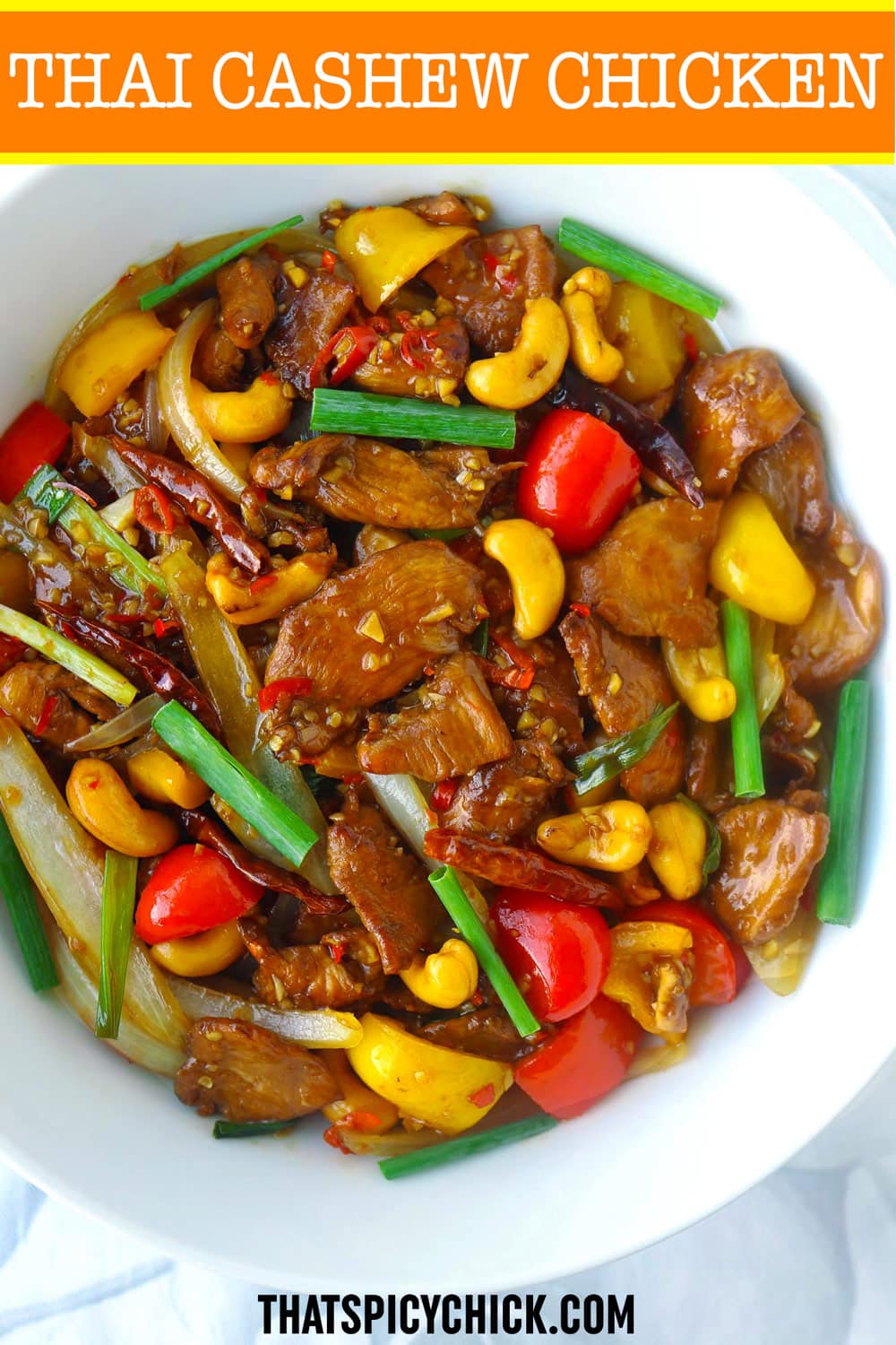 Thai Cashew Chicken Stir-Fry (30 minute recipe) - That Spicy Chick