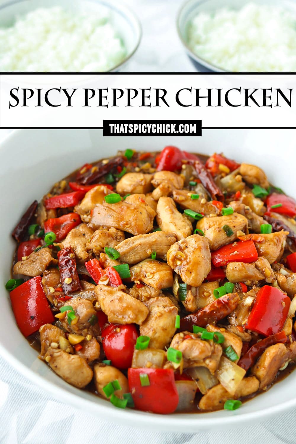 Spicy Pepper Chicken Stir-fry (30 minute recipe) - That Spicy Chick