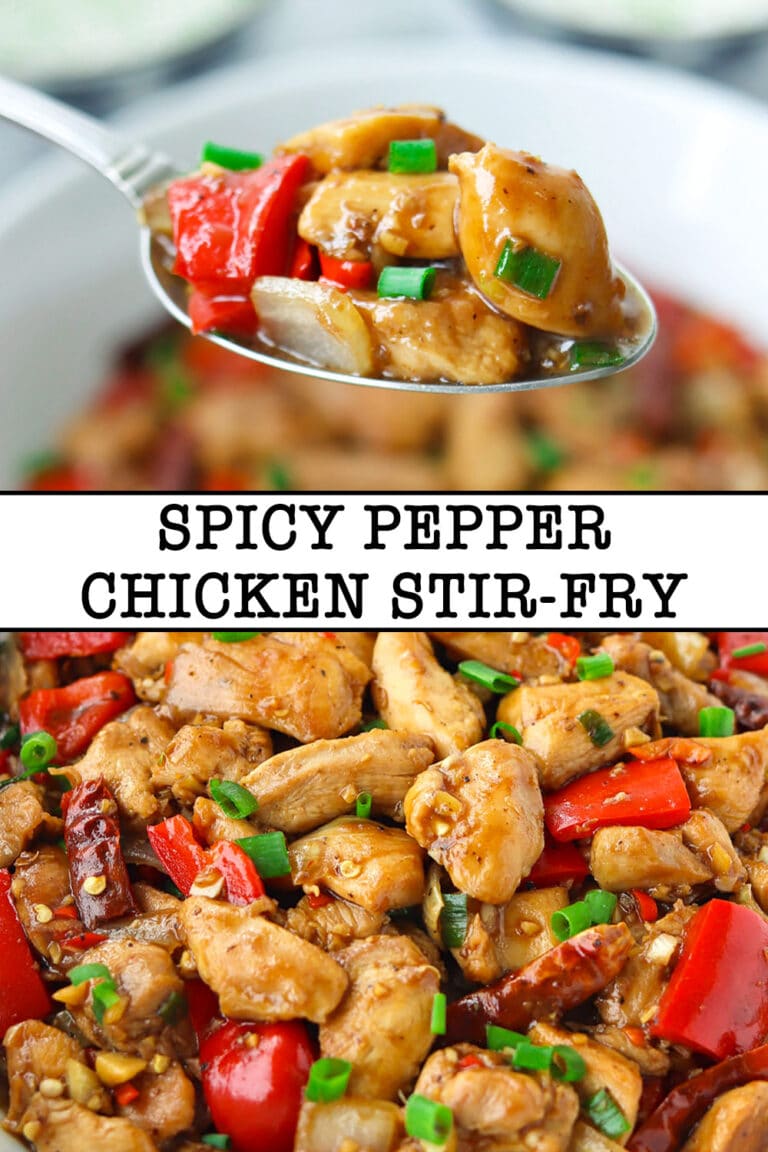 Spicy Pepper Chicken Stir-fry (30 minute recipe) - That Spicy Chick