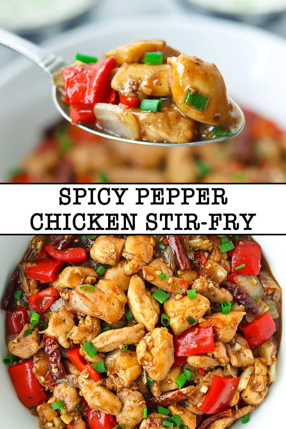 Spicy Pepper Chicken Stir-fry (30 minute recipe) - That Spicy Chick