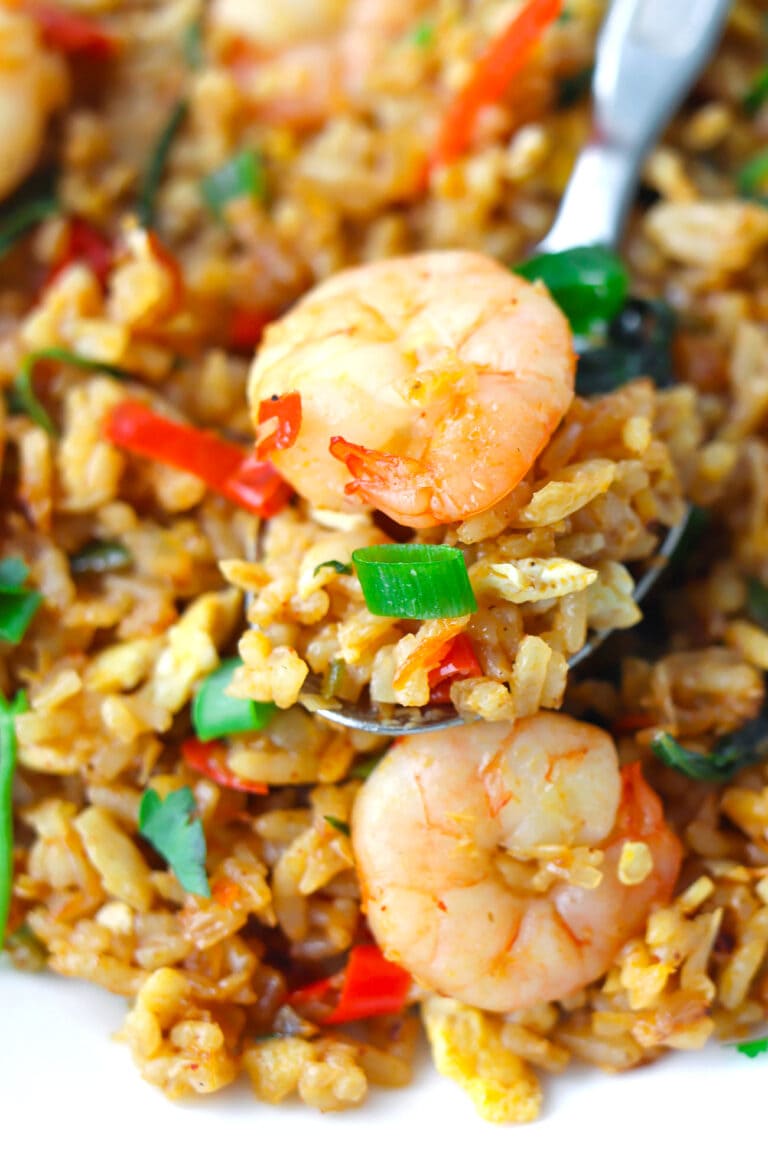 Thai Roasted Chili Fried Rice with Prawns - That Spicy Chick