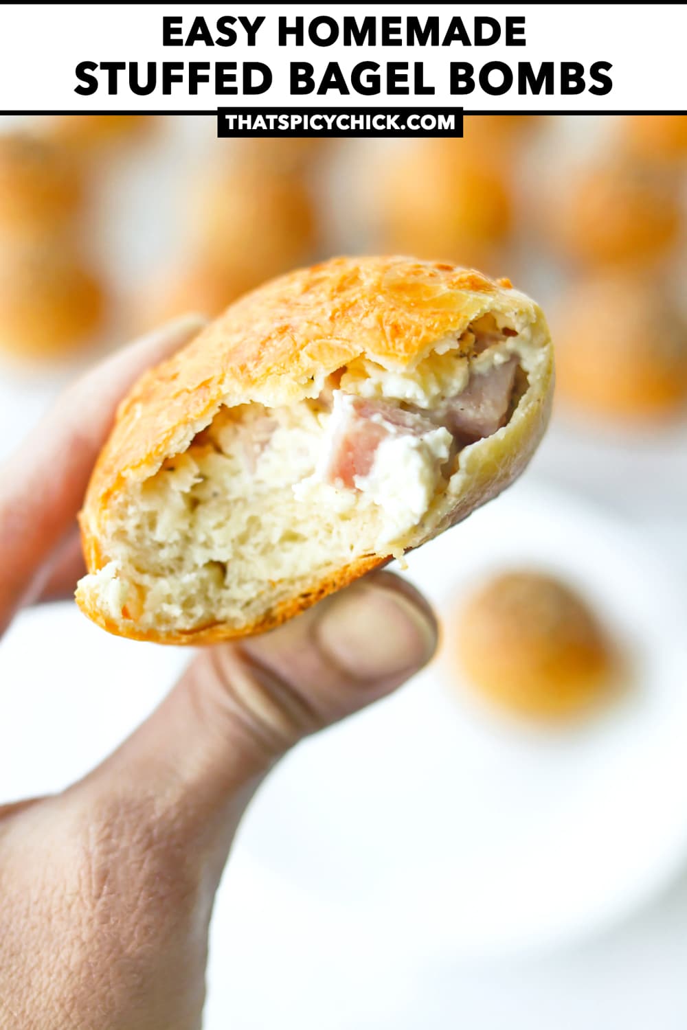 Stuffed Bagel Bombs (made with Greek Yogurt Dough!) - That Spicy Chick