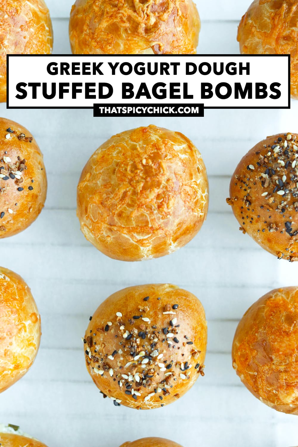 Stuffed Bagel Bombs (made with Greek Yogurt Dough!) - That Spicy Chick