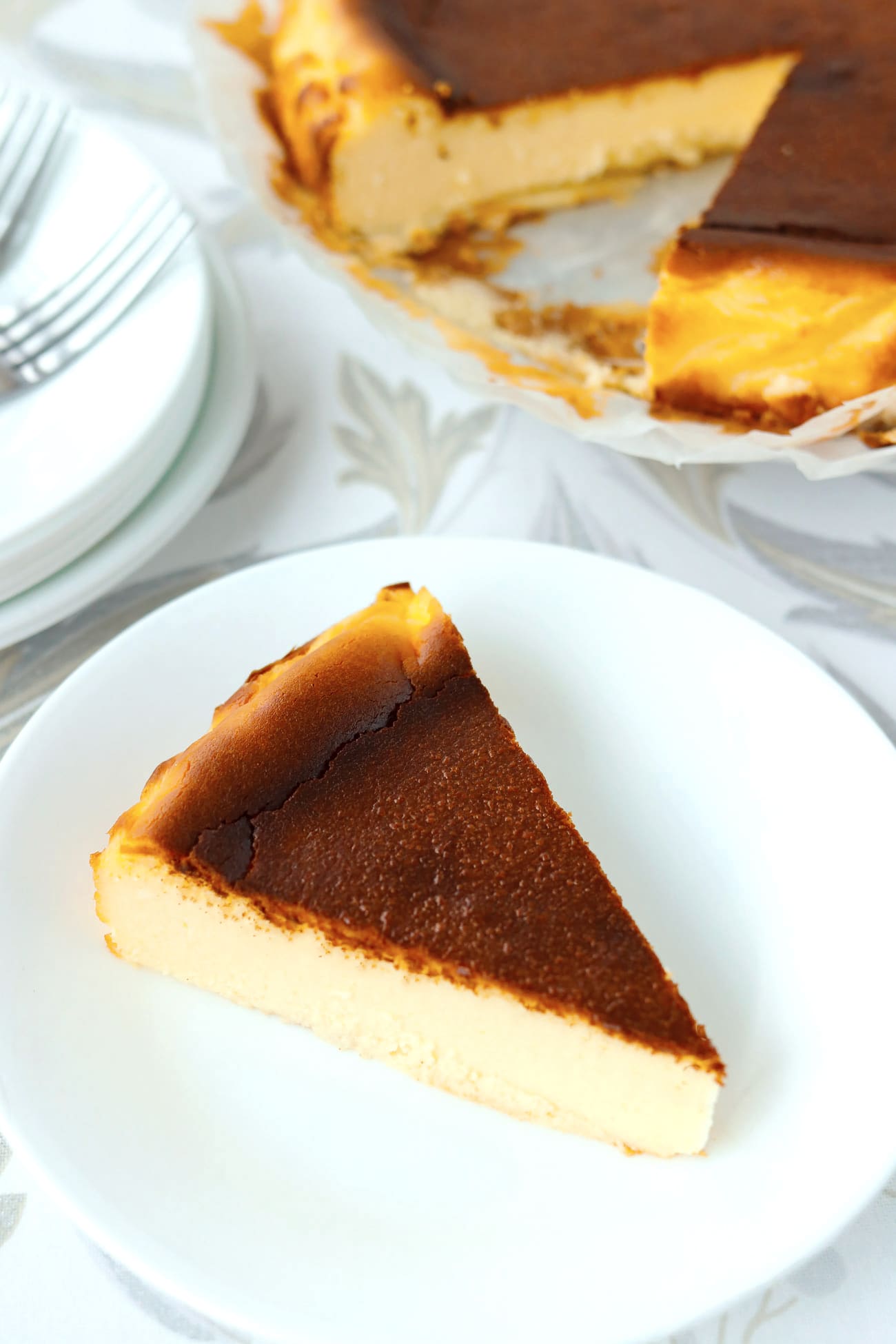 Lemon Basque Burnt Cheesecake - That Spicy Chick