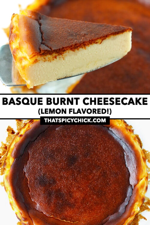 Lemon Basque Burnt Cheesecake - That Spicy Chick