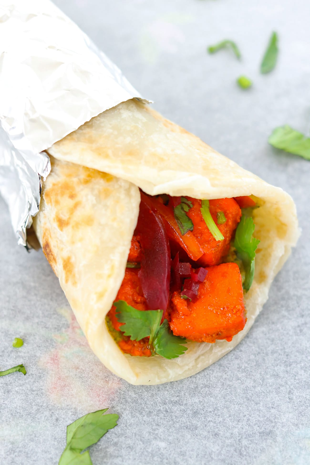 Paneer Tikka Kathi Rolls (Spicy Indian Paneer Wraps!) - That Spicy Chick