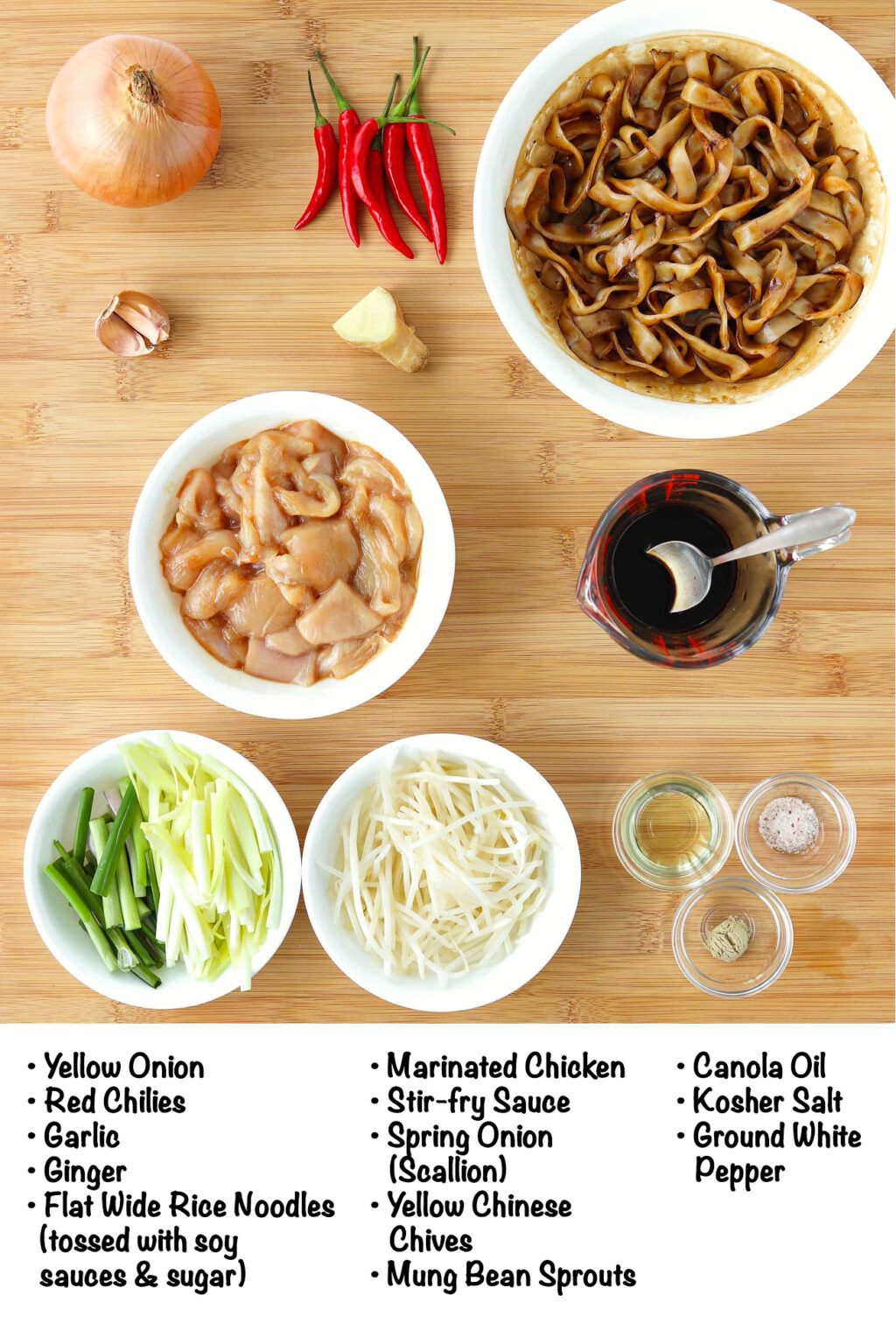 Chicken Chow Fun (Cantonese Style Stir-fried Noodles) - That Spicy Chick