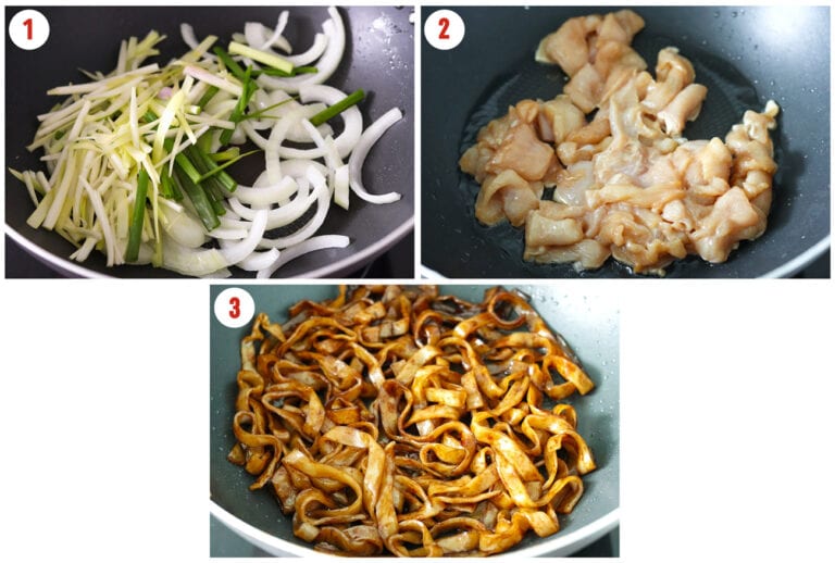 Chicken Chow Fun (Cantonese Style Stir-fried Noodles) - That Spicy Chick