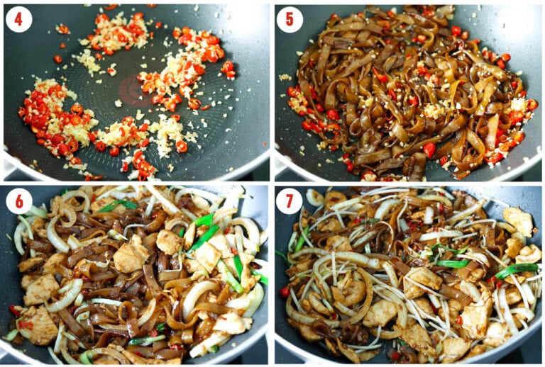 Chicken Chow Fun (Cantonese Style Stir-fried Noodles) - That Spicy Chick
