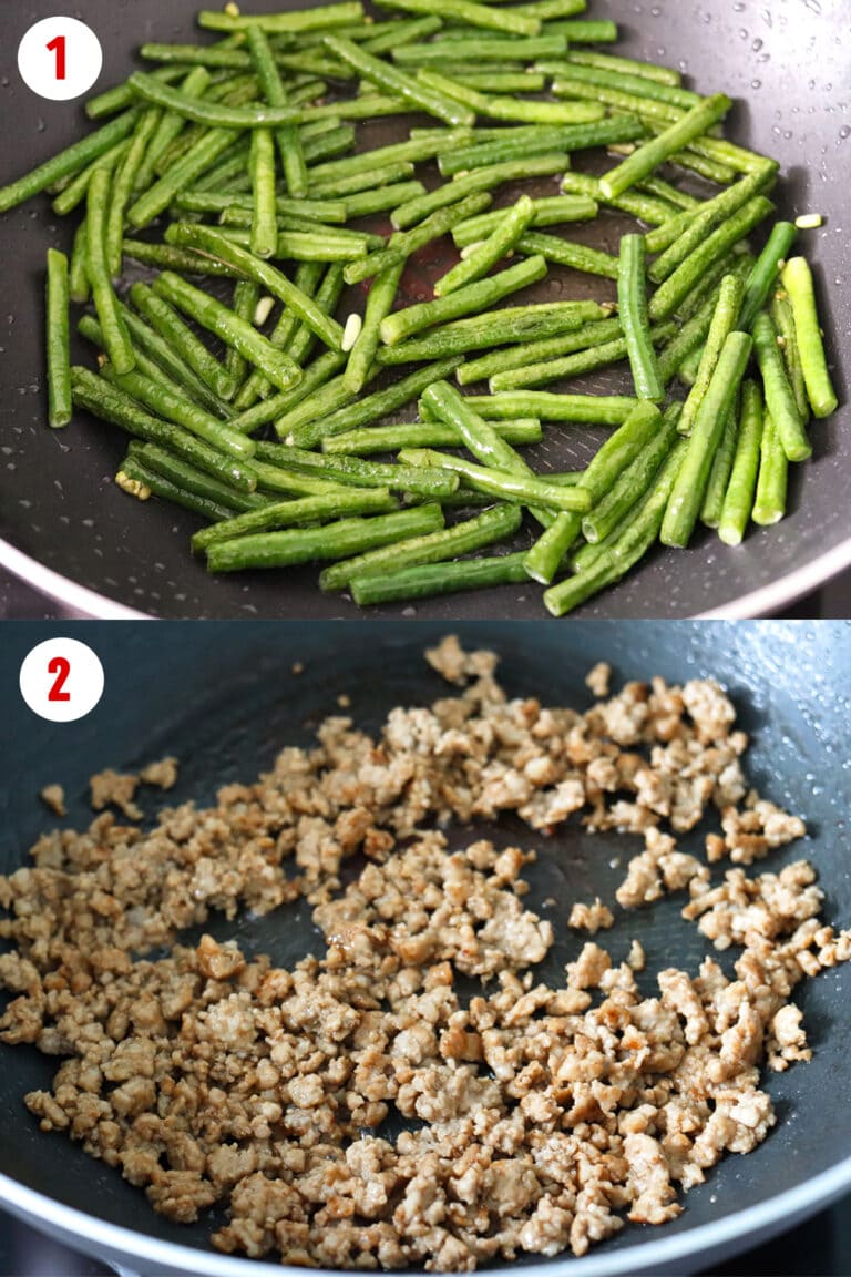 Sichuan Dry Fried Green Beans with Pork - That Spicy Chick