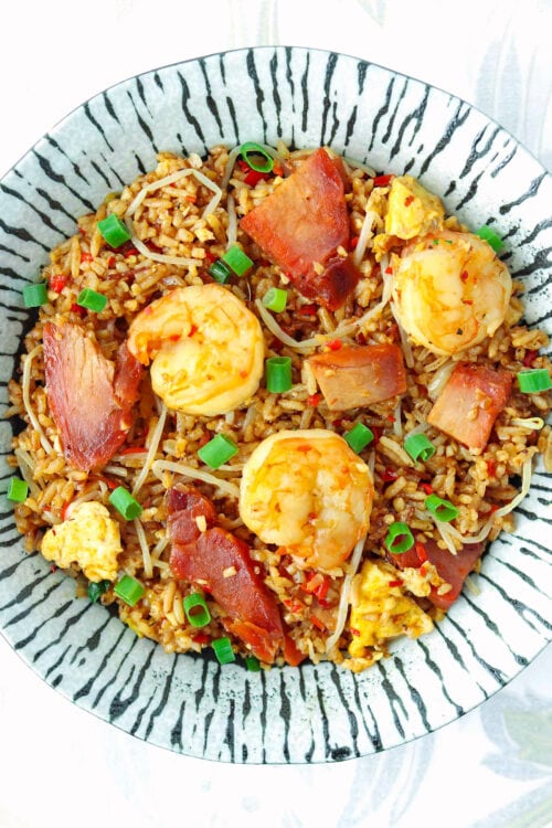 XO Sauce Fried Rice (with Char Siu Pork and Shrimp) - That Spicy Chick