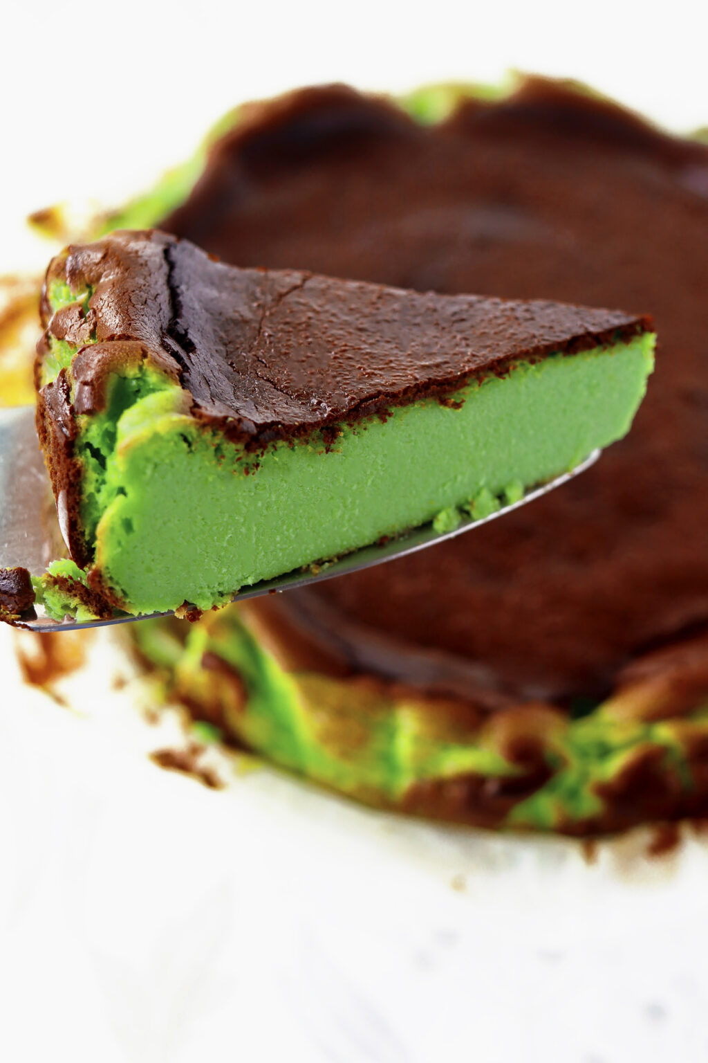 Pandan Basque Burnt Cheesecake - That Spicy Chick