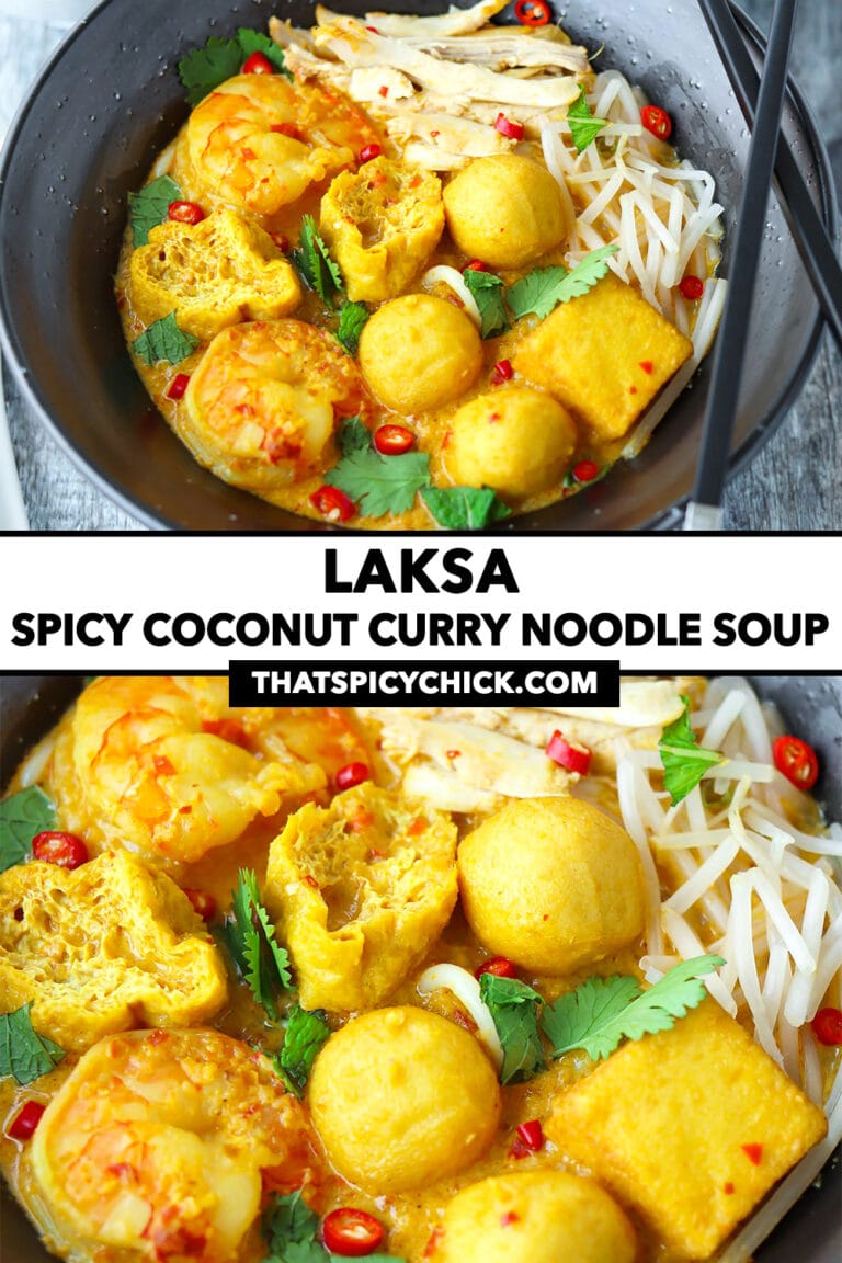 Spicy Curry Laksa (with homemade laksa paste!) - That Spicy Chick