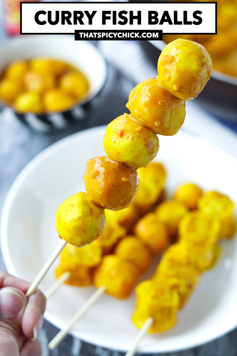 Hong Kong Curry Fish Balls (and Siu Mai / Shu Mai) - That Spicy Chick