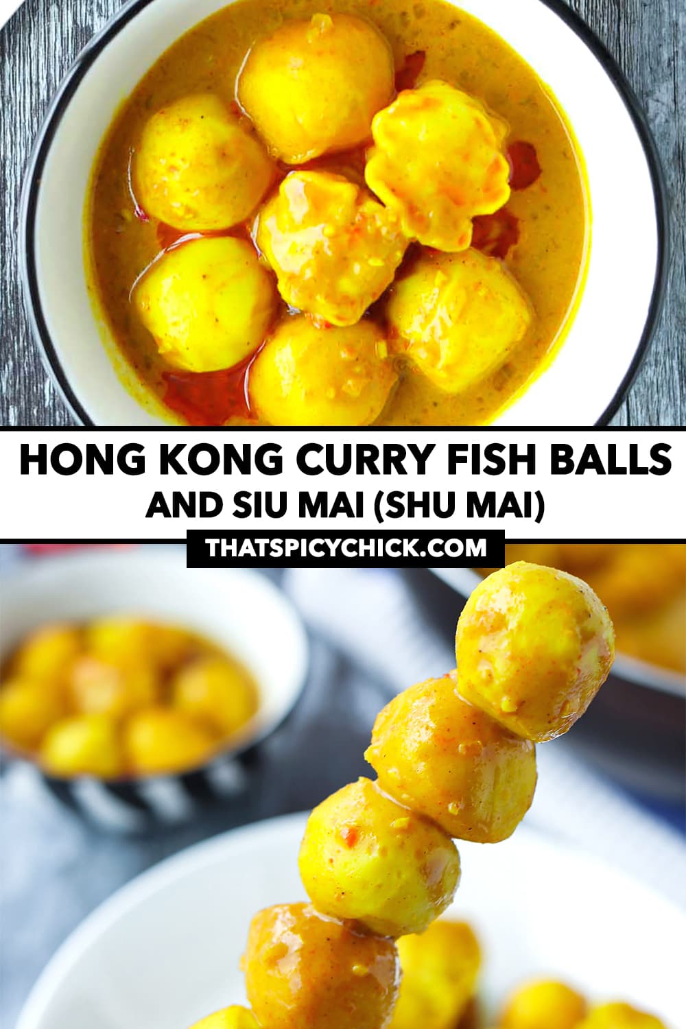 Hong Kong Curry Fish Balls (and Siu Mai / Shu Mai) - That Spicy Chick