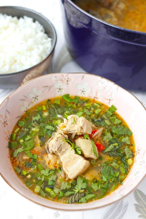 Thai Spicy Pork Rib Soup (Tom Saap Hot & Sour Pork Soup) - That Spicy Chick