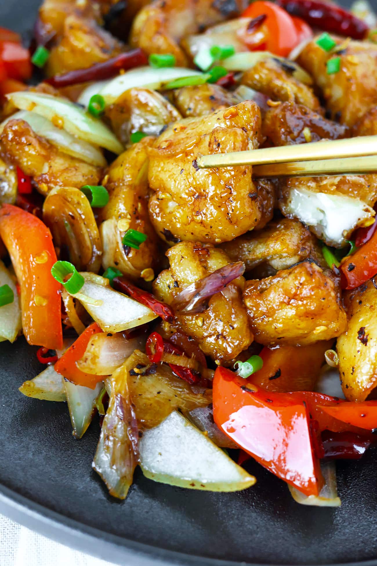 Wok Fried Fish in Black Bean Sauce - That Spicy Chick