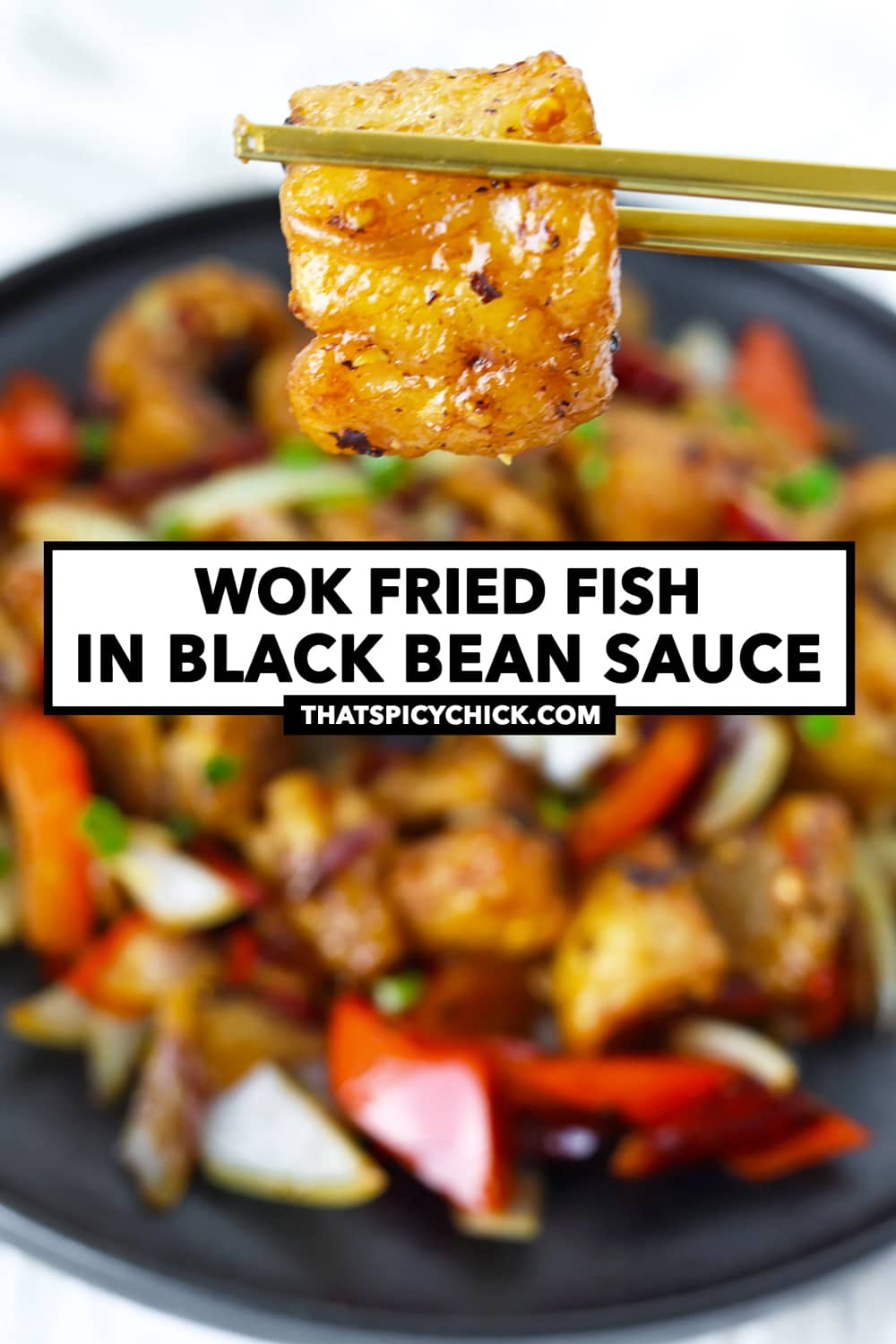 Wok Fried Fish in Black Bean Sauce - That Spicy Chick