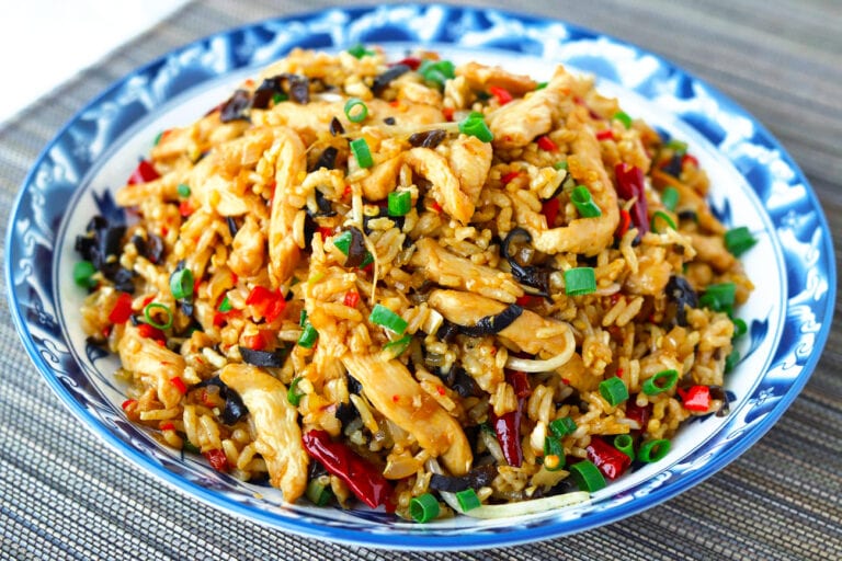 Sichuan Chili Garlic Chicken Fried Rice (Yu Xiang Style) - That Spicy Chick