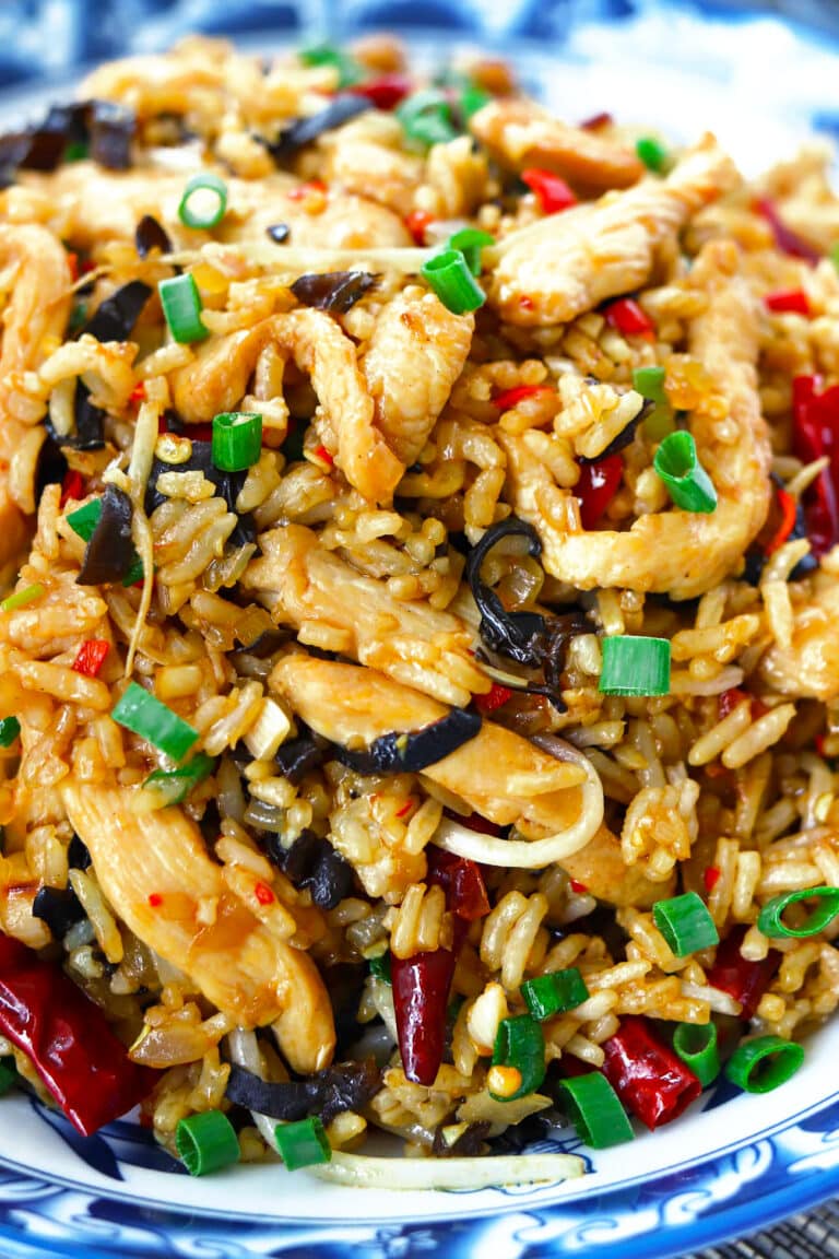 Sichuan Chili Garlic Chicken Fried Rice (Yu Xiang Style) - That Spicy Chick