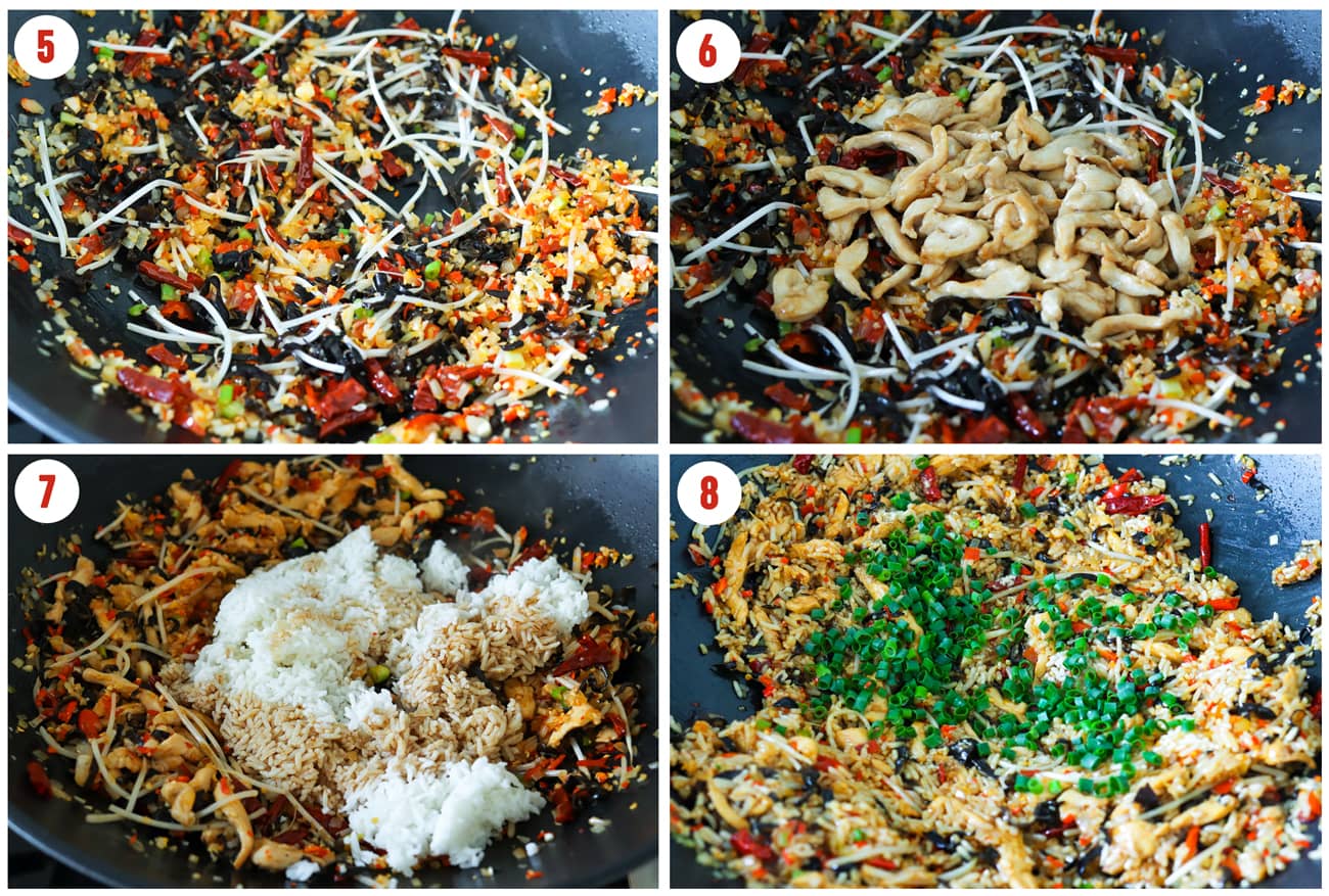 Sichuan Chili Garlic Chicken Fried Rice (Yu Xiang Style) - That Spicy Chick