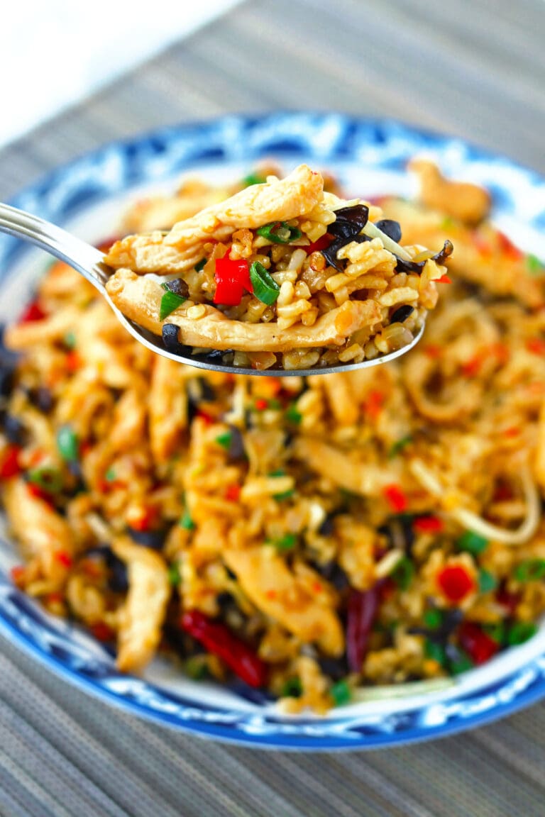 Sichuan Chili Garlic Chicken Fried Rice (Yu Xiang Style) - That Spicy Chick
