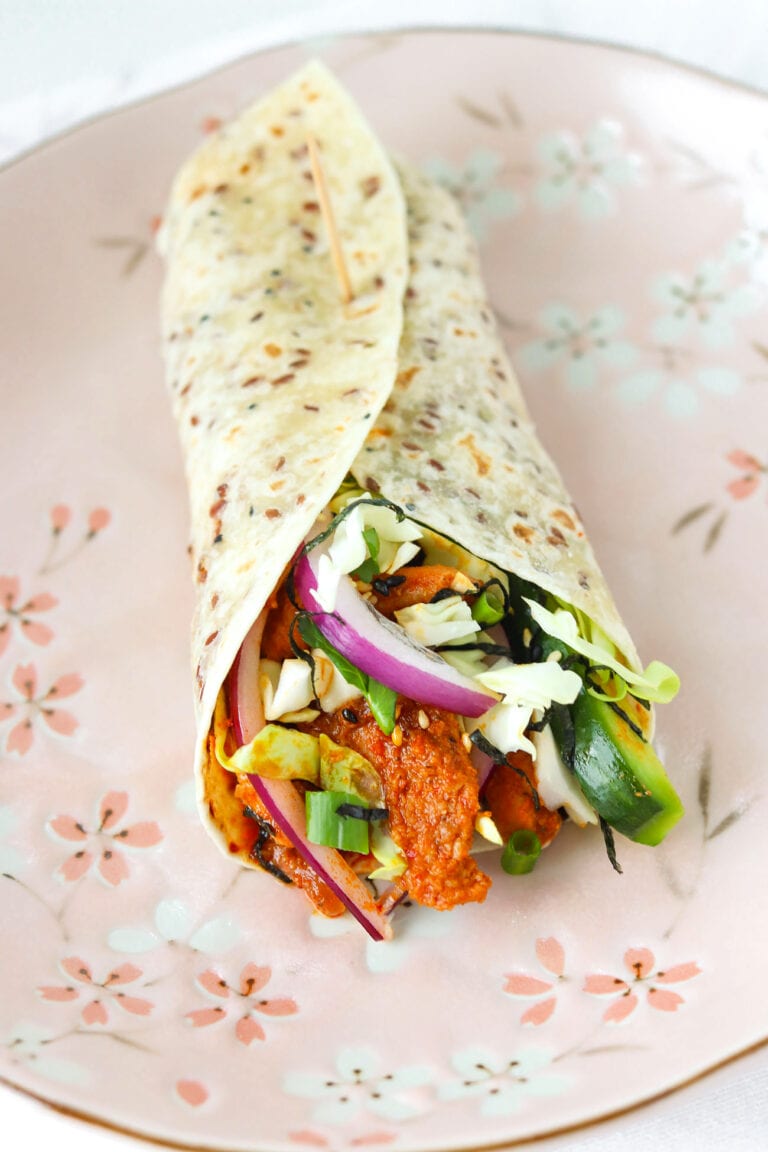 Korean Chicken Wrap - That Spicy Chick