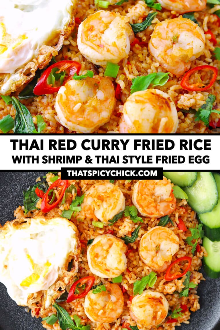 Thai Red Curry Fried Rice (with Juicy Shrimp!) - That Spicy Chick