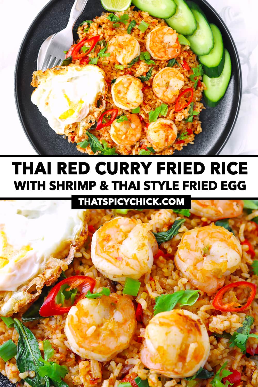 Thai Red Curry Fried Rice (with Juicy Shrimp!) - That Spicy Chick