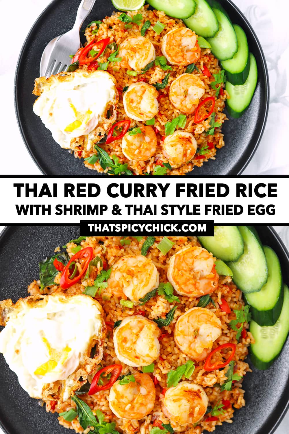Thai Red Curry Fried Rice (with Juicy Shrimp!) - That Spicy Chick