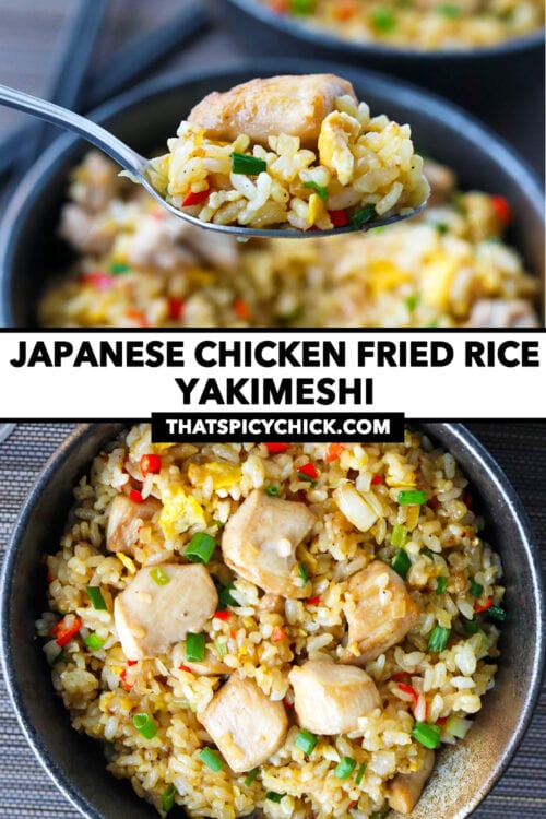 Japanese Chicken Fried Rice (Yakimeshi) - That Spicy Chick