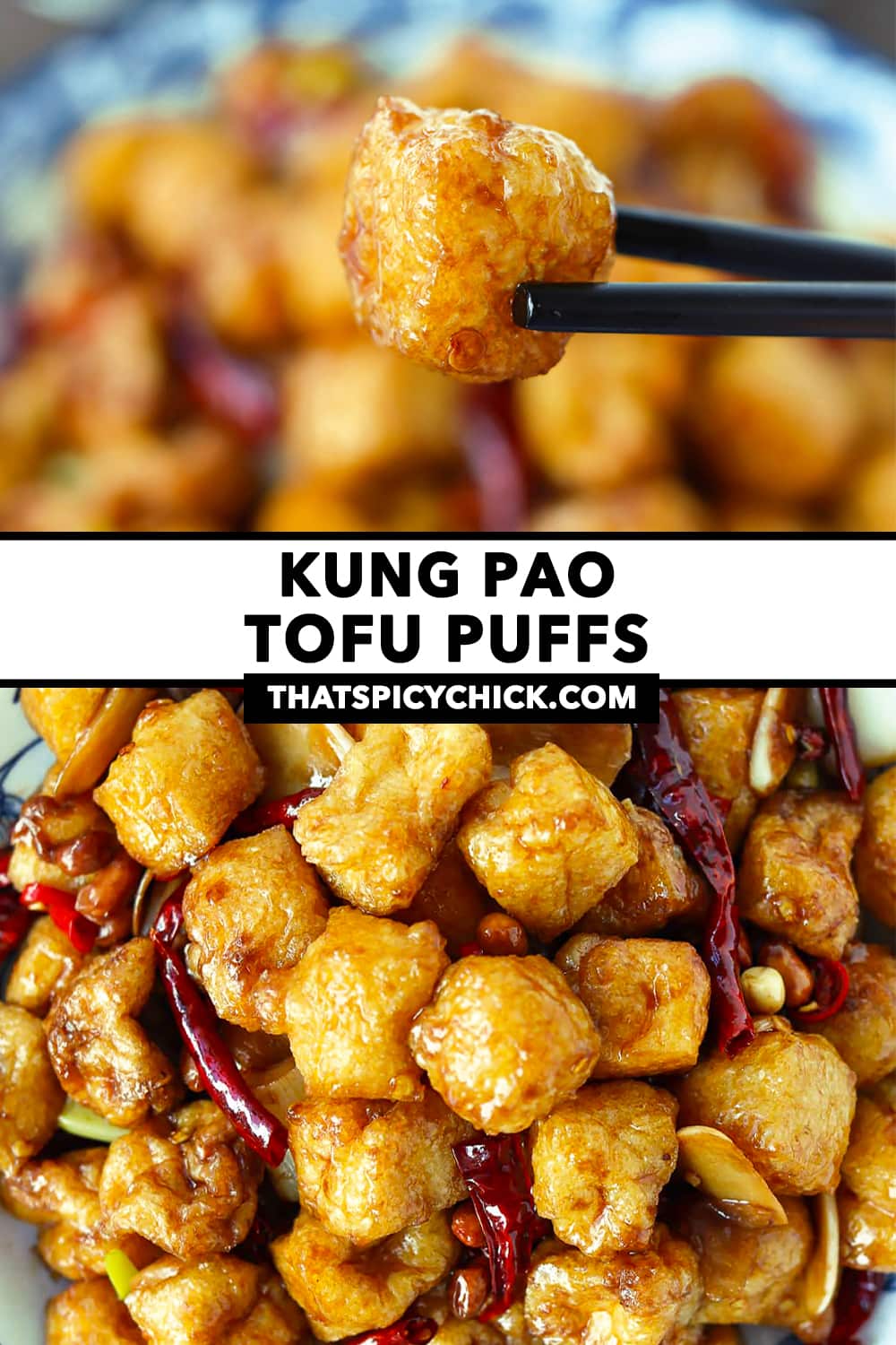 Kung Pao Tofu Puffs - That Spicy Chick