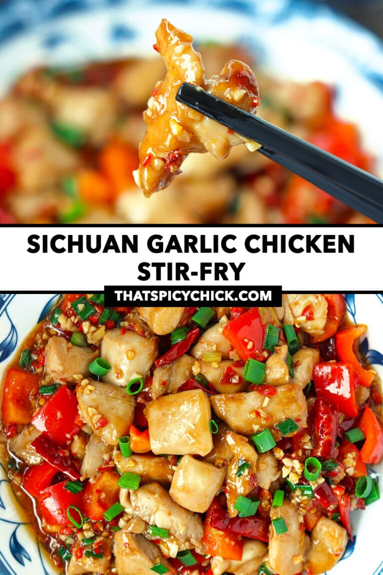 Sichuan Garlic Chicken Stir-fry - That Spicy Chick