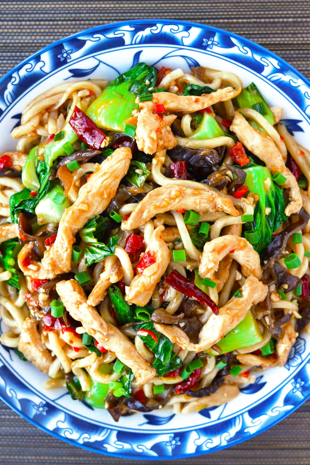 Chili Garlic Chicken Noodles (Sichuan Yu Xiang Style) - That Spicy Chick