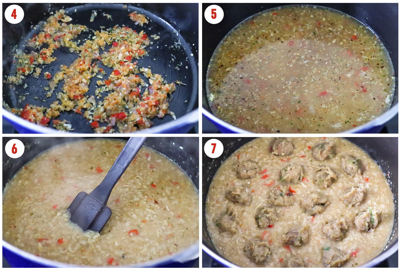 Thai Congee with Chicken Meatballs - That Spicy Chick