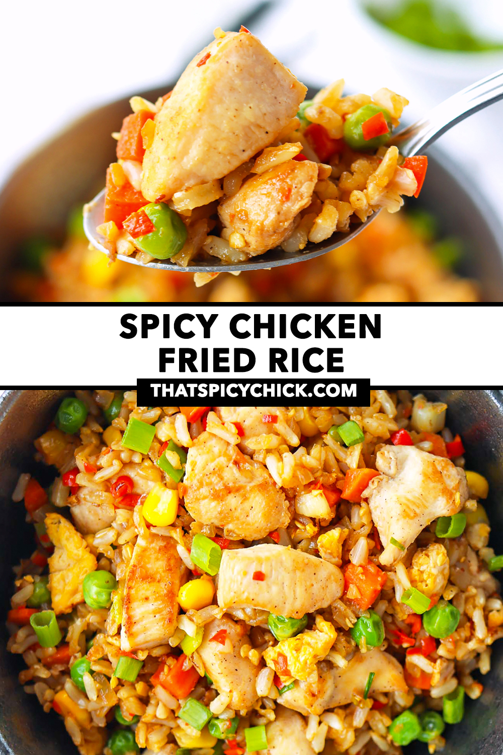Spicy Chicken Fried Rice (Easy + Meal Prep) - That Spicy Chick