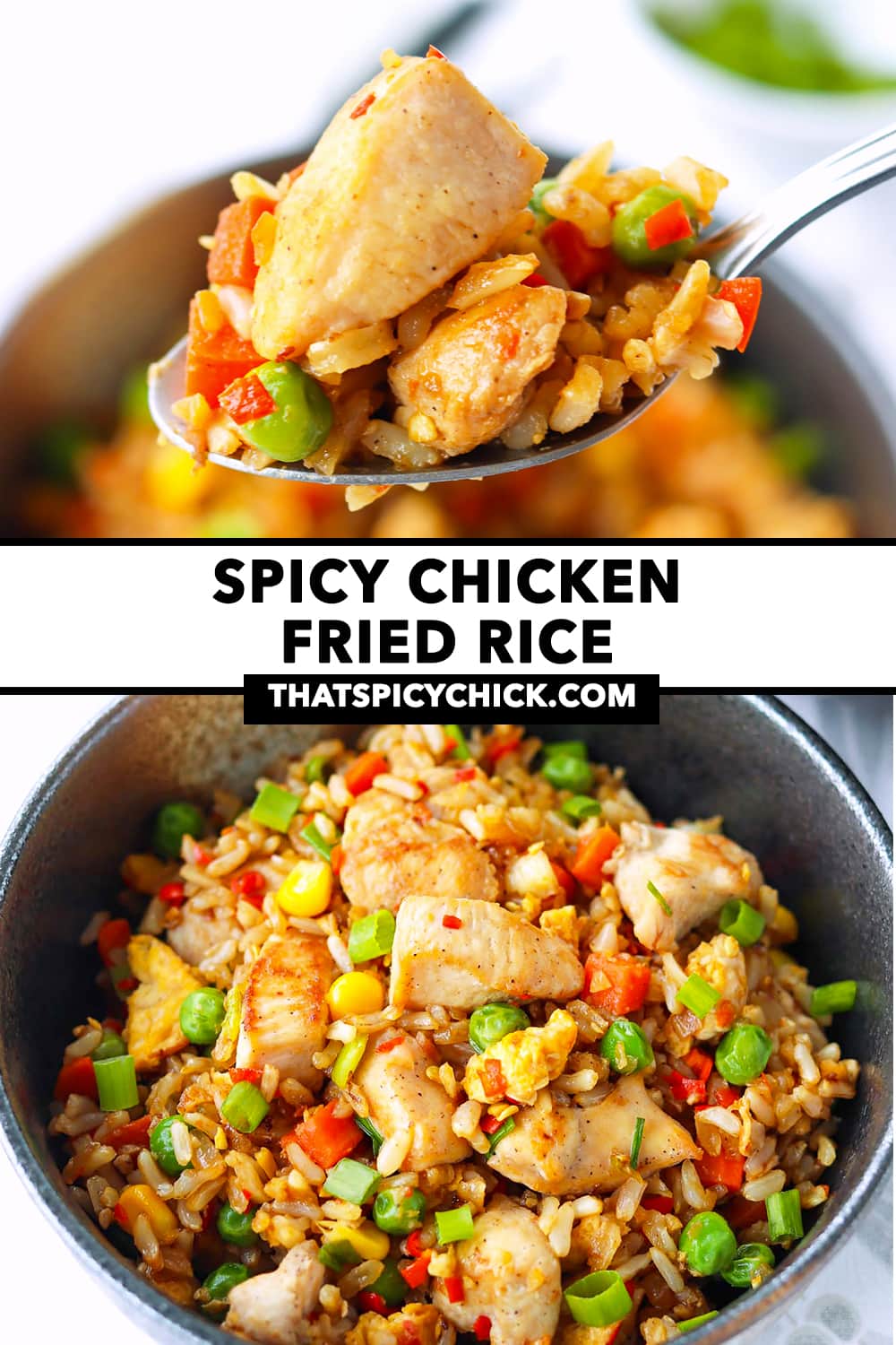 Spicy Chicken Fried Rice (Easy + Meal Prep) - That Spicy Chick